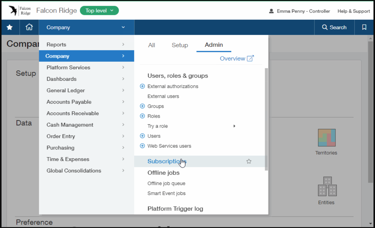 Creating Web Service credentials in Sage Intacct using the User-based Permission Type